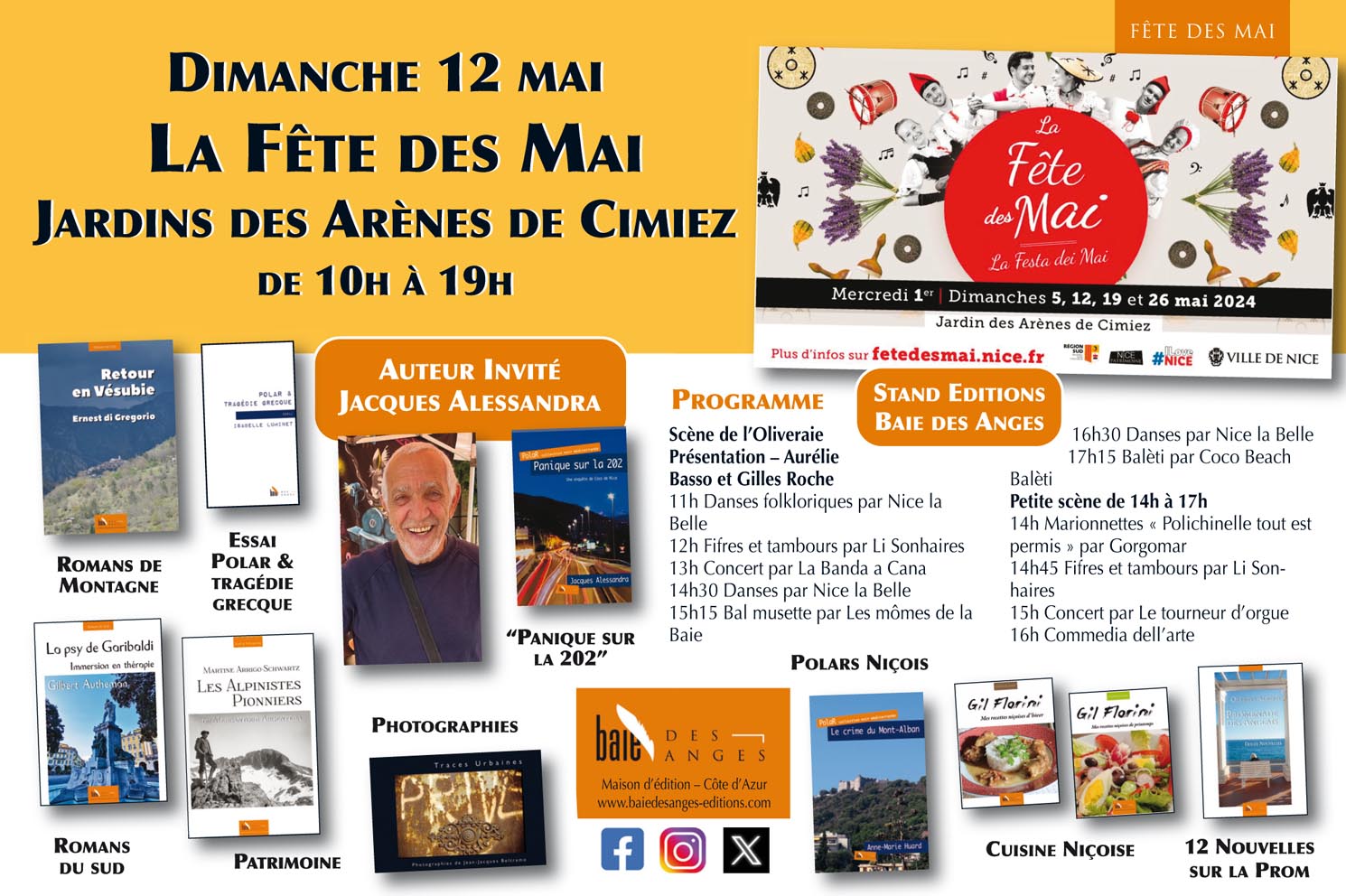 La Fête des Mai – dimanche 12 mai – Baie des Anges éditions